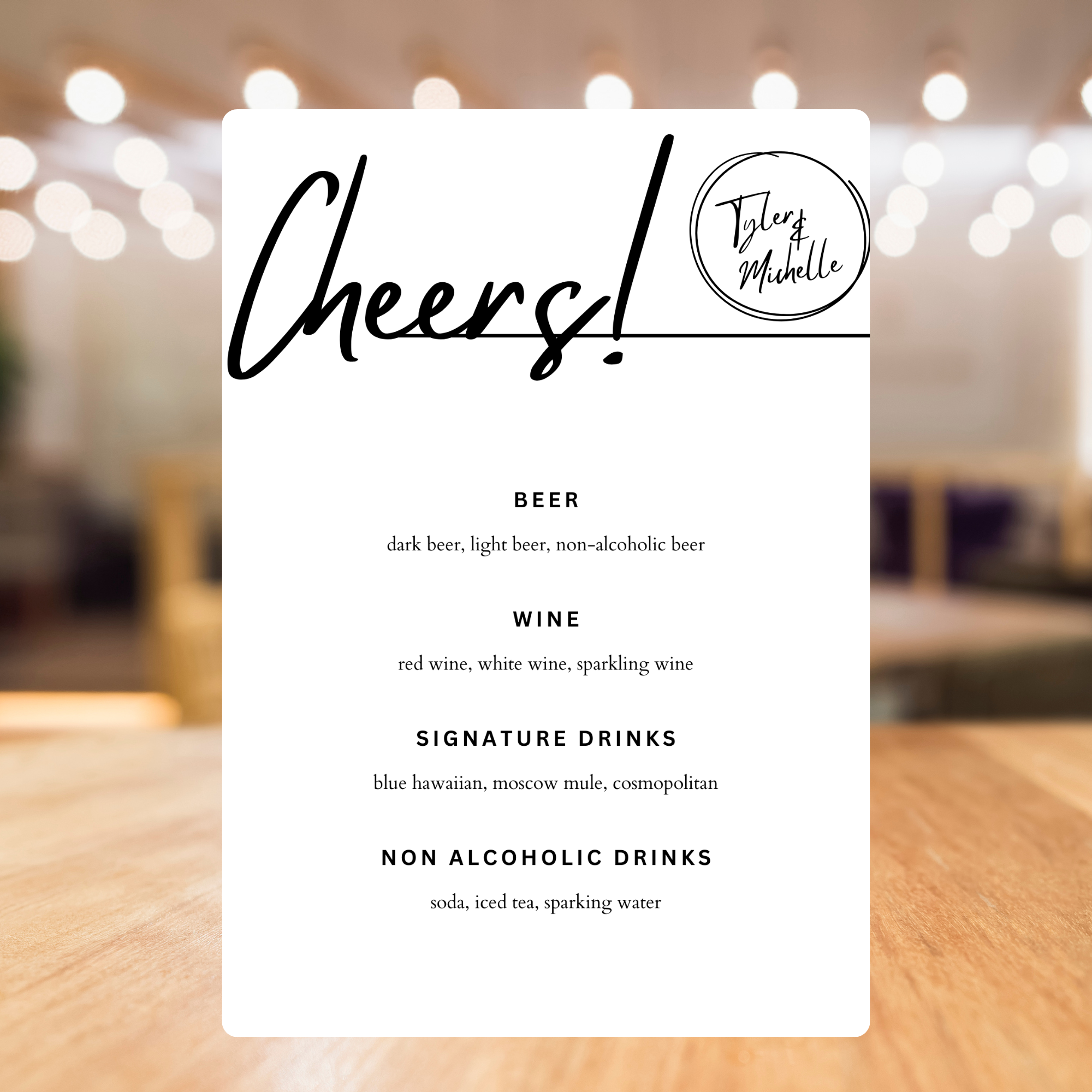 Acrylic Drink Menu – KC Cups